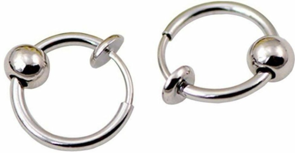 1 Pair Spring Clip On Hoop,Ear Ring,Earrings,Ear Bone Ear Cuff ½" 13MM ...