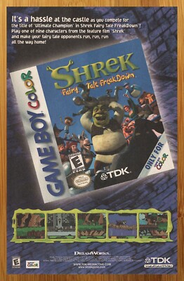 2001 Shrek Fairy Tale Freakdown Gameboy Color GBC Print Ad/Poster ...