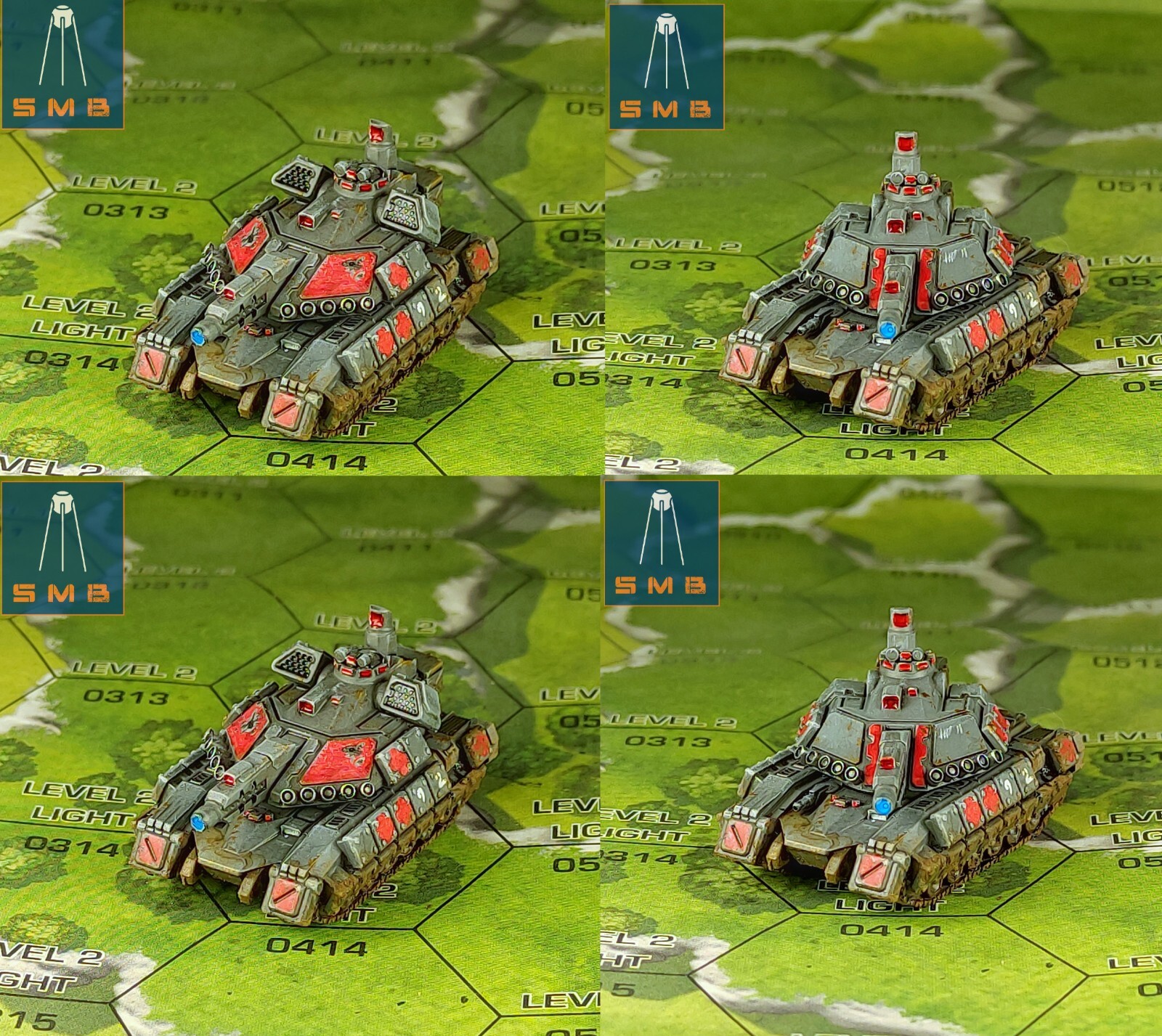 Battletech Alternative - Patton Pulse Laser MBTs x4 w/ Hex Bases (6mm ...