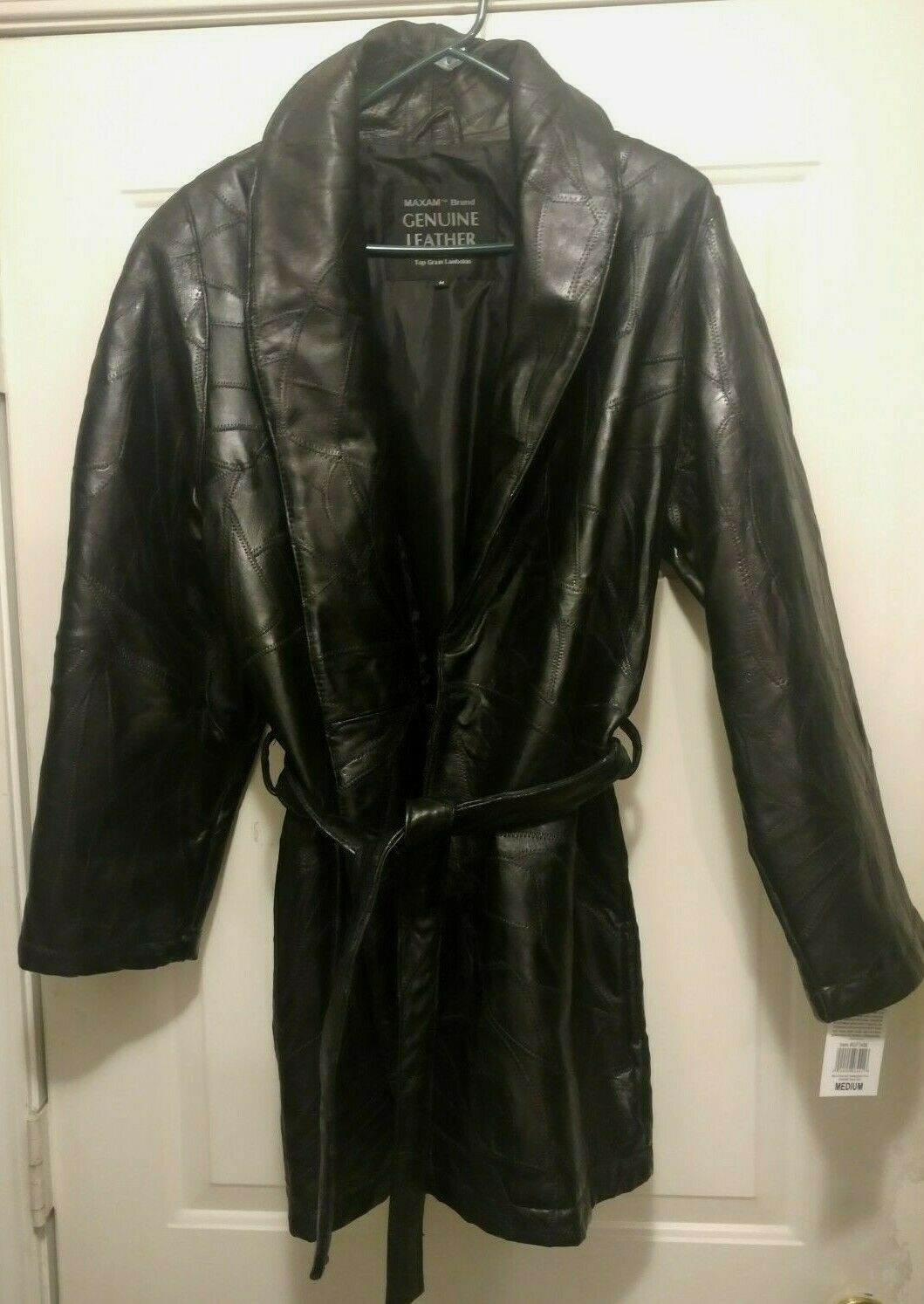 Maxam BRAND Lambskin Leather Coat Womens Mosaic Black Size M for sale ...