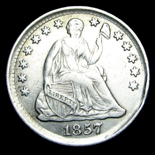 1857 Seated Liberty Half Dime Silver ---- Stunning Details Coin ...