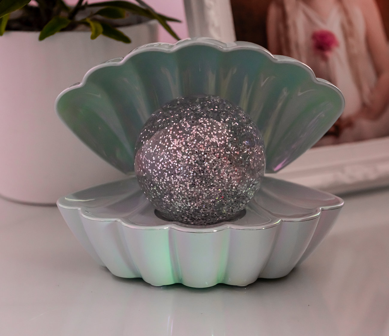 Colour Change Shell Clam Glitter Pearl Mermaid Lamp Light Relaxing 19 ...