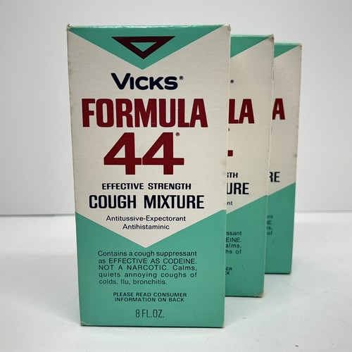 Vicks Formula 44 Cough Mixture Medicine 8oz Movie Prop 60’s 70’s VTG ...