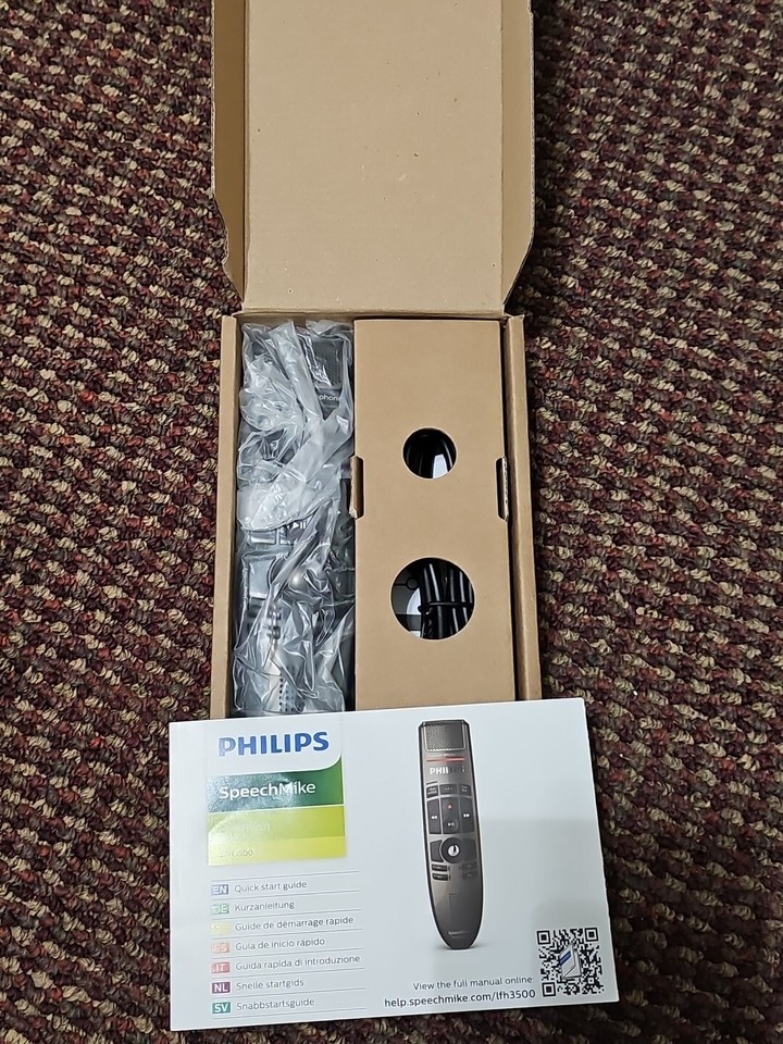 Philips LFH3500/00 SpeechMike Premium USB Dictation Microphone - Dark ...