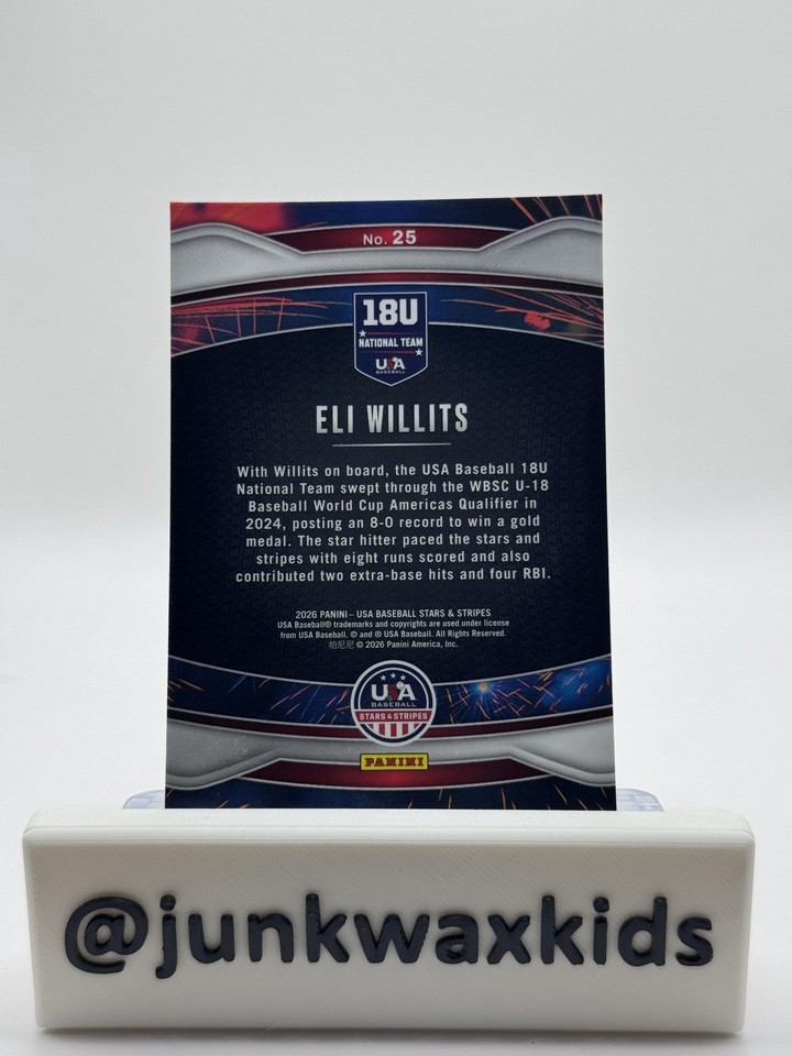 2026 Panini USA Baseball #25 Eli Willits Fireworks | eBay