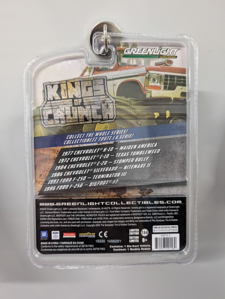1996 Ford F250 Bigfoot #7- Greenlight Kings Of Crunch Series 7 - Blue ...