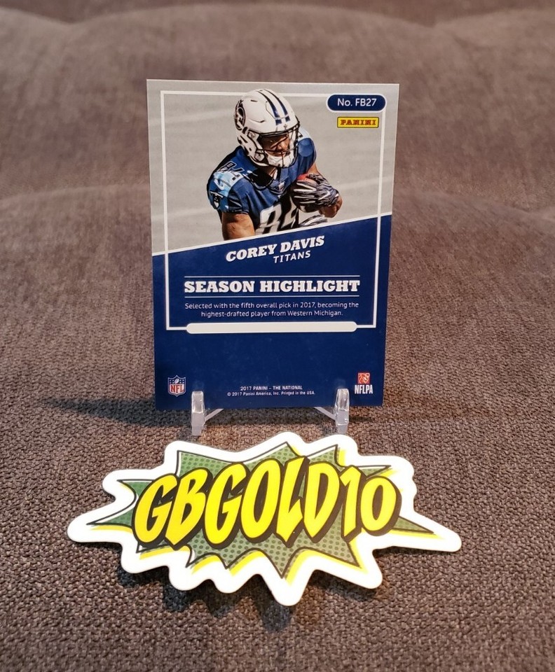 2017 Panini The National Silver COREY DAVIS Rapture Rookie Card #'d/99 ...