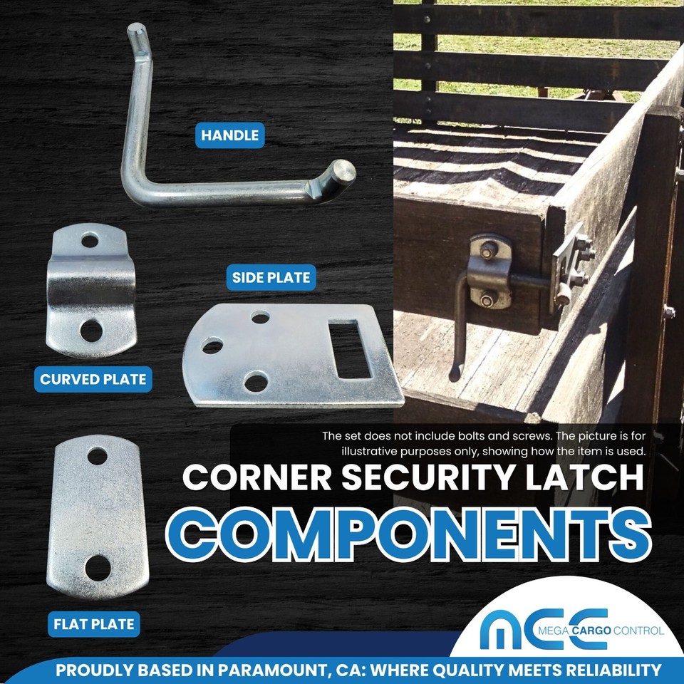 Straight and Corner Side Gate Stake Bed Latches Bracket Sets Stake ...