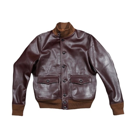 Mens Vintage Style Cowhide Bomber Flight Jacket Cow Leather Retro ...