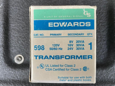 Edwards Signaling No. 598 120V 8/16/24V 30W Transformer | eBay