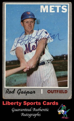 1970 Topps Rod Gaspar #371 Authentic Autographed Card New York Mets | eBay