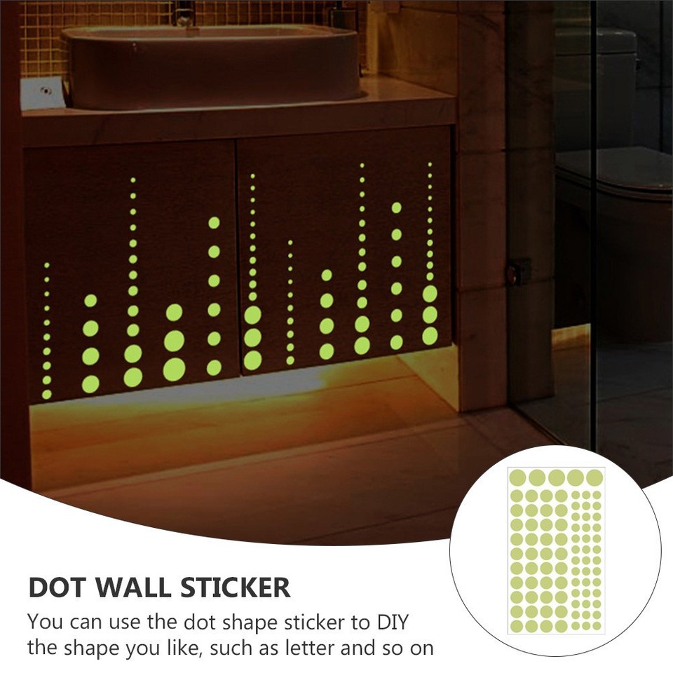 1 Set Luminous Moon Dot Sticker Removable Wall Sticker Decor Moon Wall ...