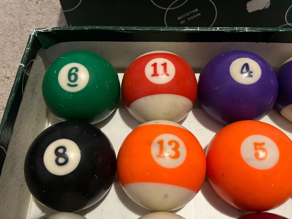 Vintage Belgium Pool Ball Billiard Set with Box Rare | eBay