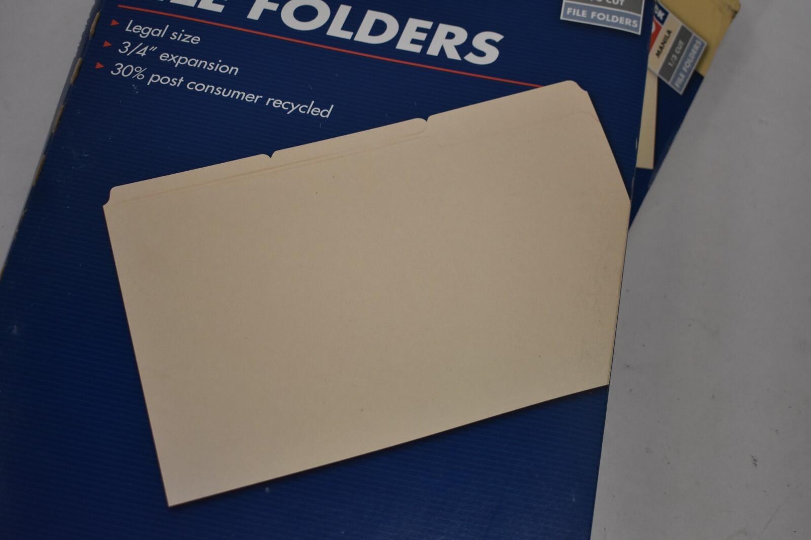 5 Boxes Manila File Folders Abilityone SKILCRAFT Legal Size 1/3 Tab 100 ...