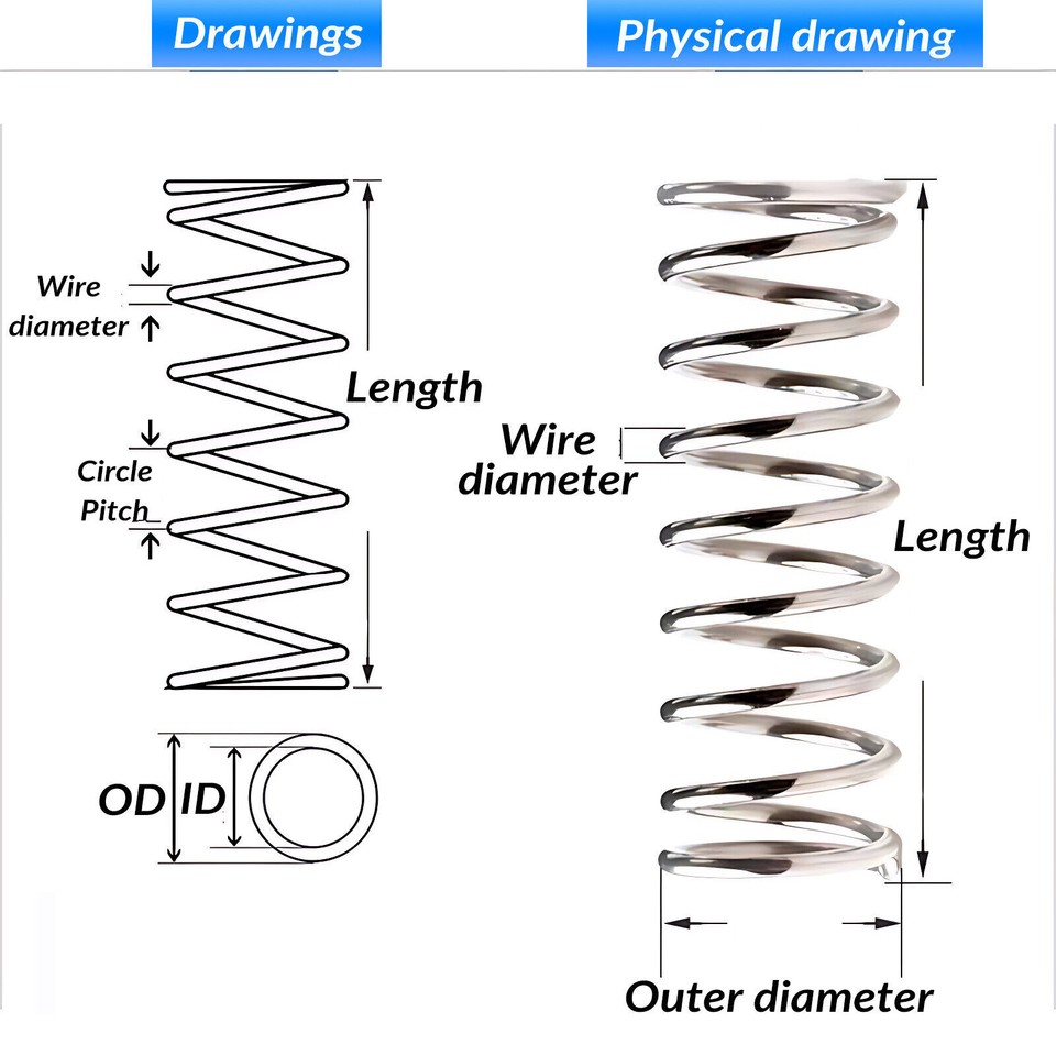 Wire Dia 0.3mm Compression Springs Small Pressure Spring A2 Stainless ...