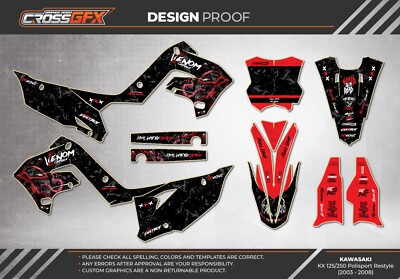 2003 2004 2005 2006 2007 2008 Graphics Kit KAWASAKI KX 125 250 ...