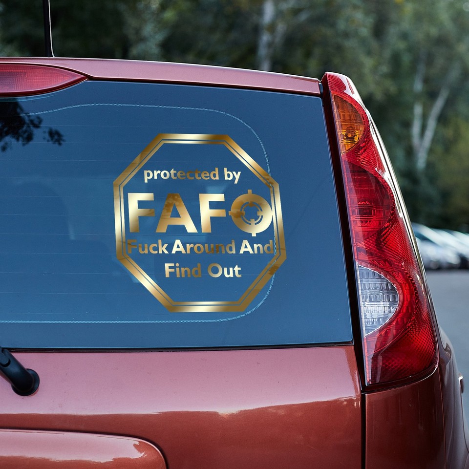 Protected by FAFO- Vinyl Decal Sticker Meme Funny Car Truck Van Window ...