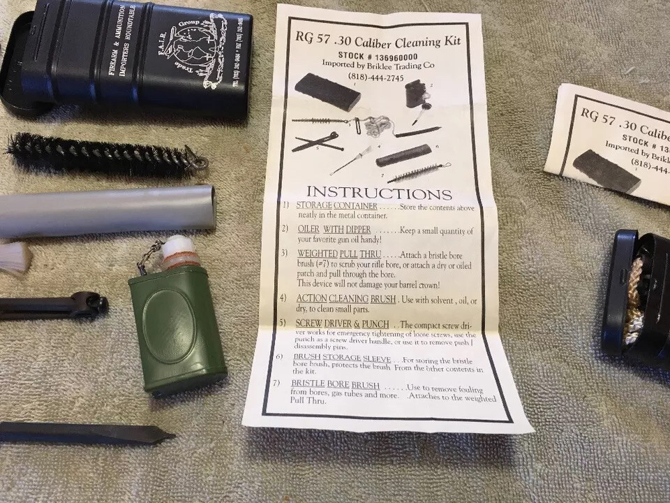 Pair 30 Caliber Military Issue NOS Cleaning Kits 7.62 Military Rifle ...