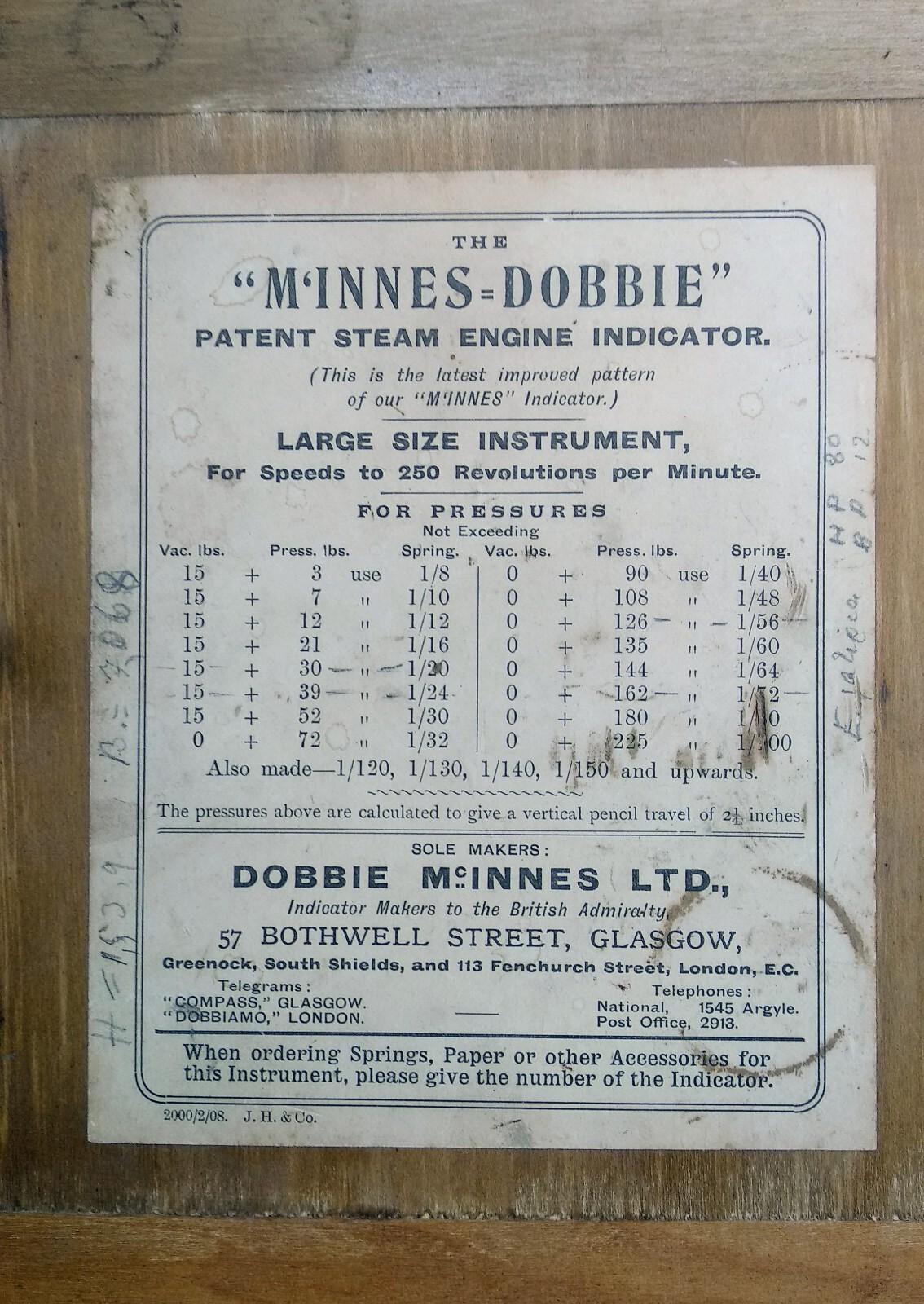 Dobbie McInnes Steam Engine Indicator | eBay