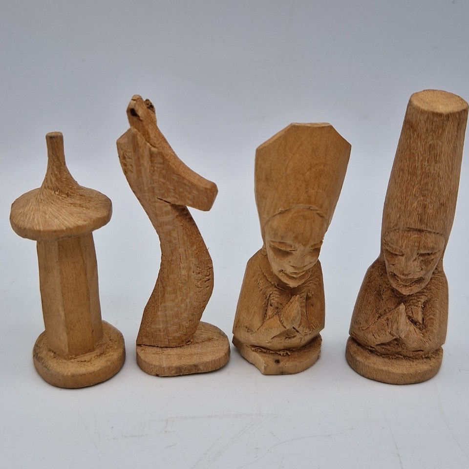 Africa Shape Chess Board & Complete Set Makonde Tribal Hand Carved Wood ...
