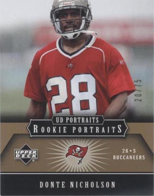 2005 Upper Deck Portraits - Rookie Portraits Donte Nicholson #185 Gold ...