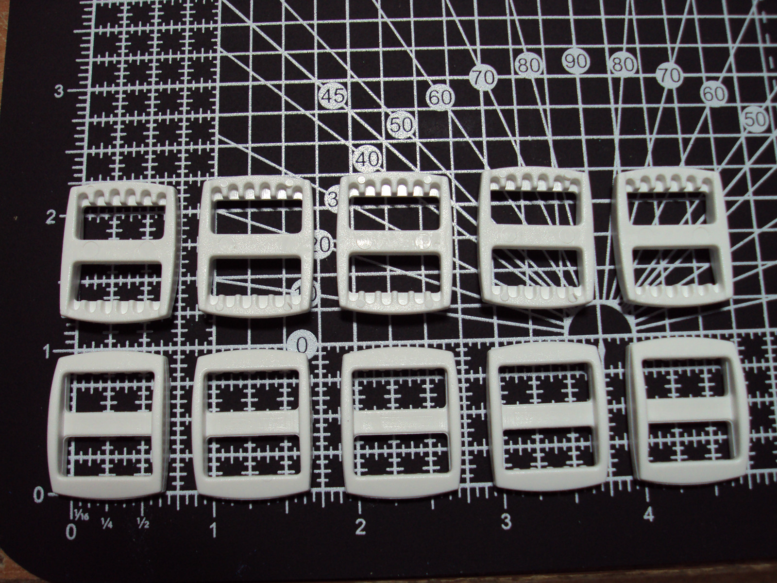 10pcs. White Plastic 3 Bar Slides Tri Glide Fasteners Clip Buckles 15mm ...