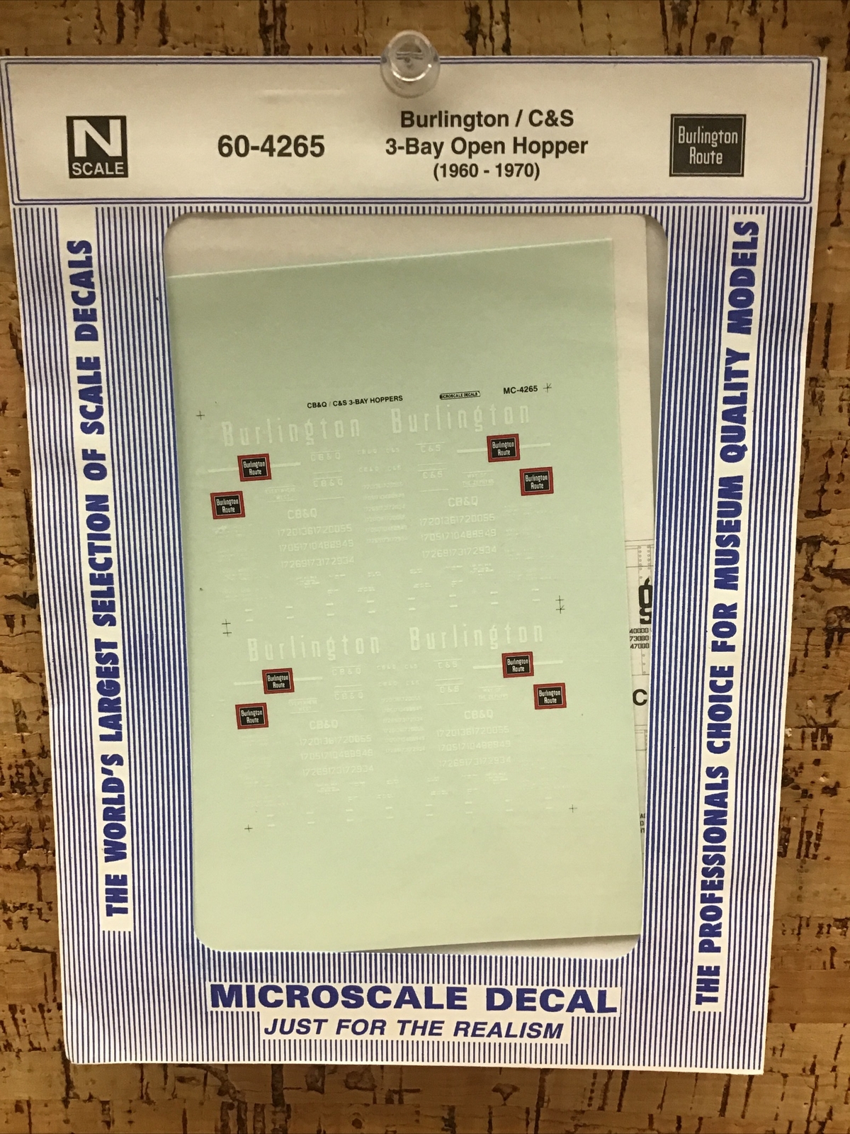 Microscale Decal N Scale 60-4265: Burlington/ C&S 3 Bay Open Hopper ...