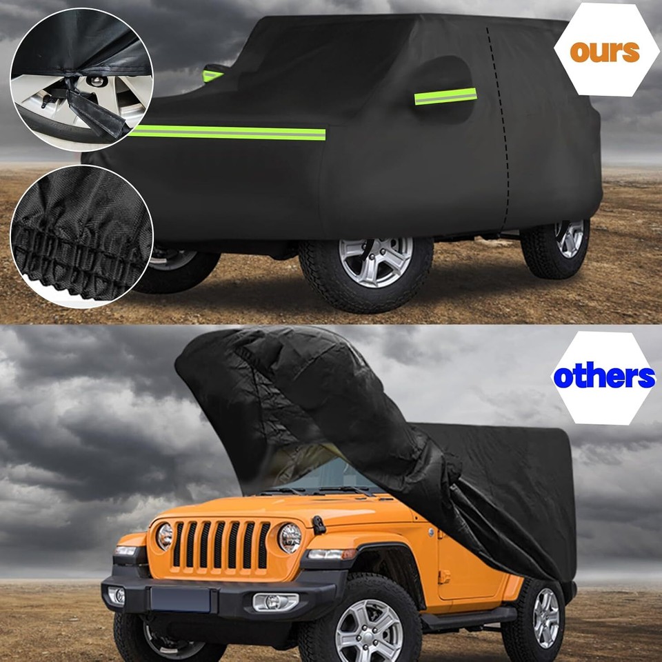 Waterproof Car Cover for Jeep Wrangler 2 Door CJ YJ TJ Dust UV Rain ...