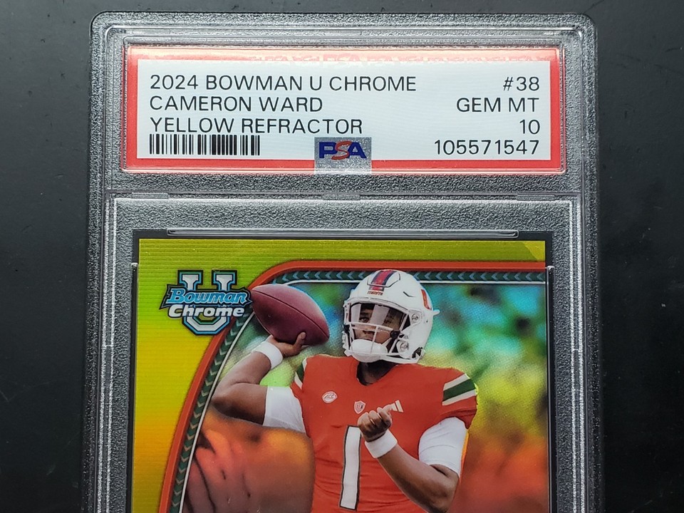🔥 2024 BOWMAN U CHROME CAMERON WARD YELLOW REFRACTOR ROOKIE /75 GEM ...