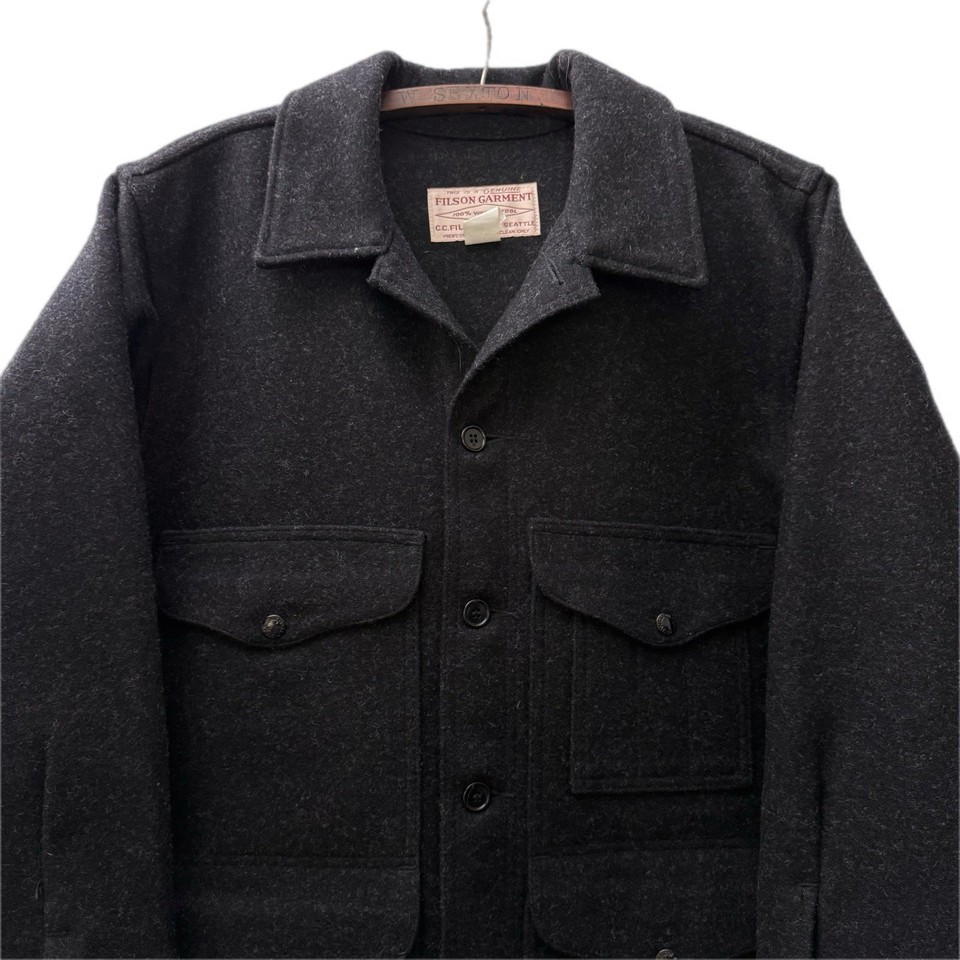 Vintage Filson Mackinaw Wool Cruiser Jacket Style 110 Size 42 Black ...