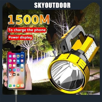 Super Bright LED Spot Light Searchlight Rechargeable Hand Torch Work ...