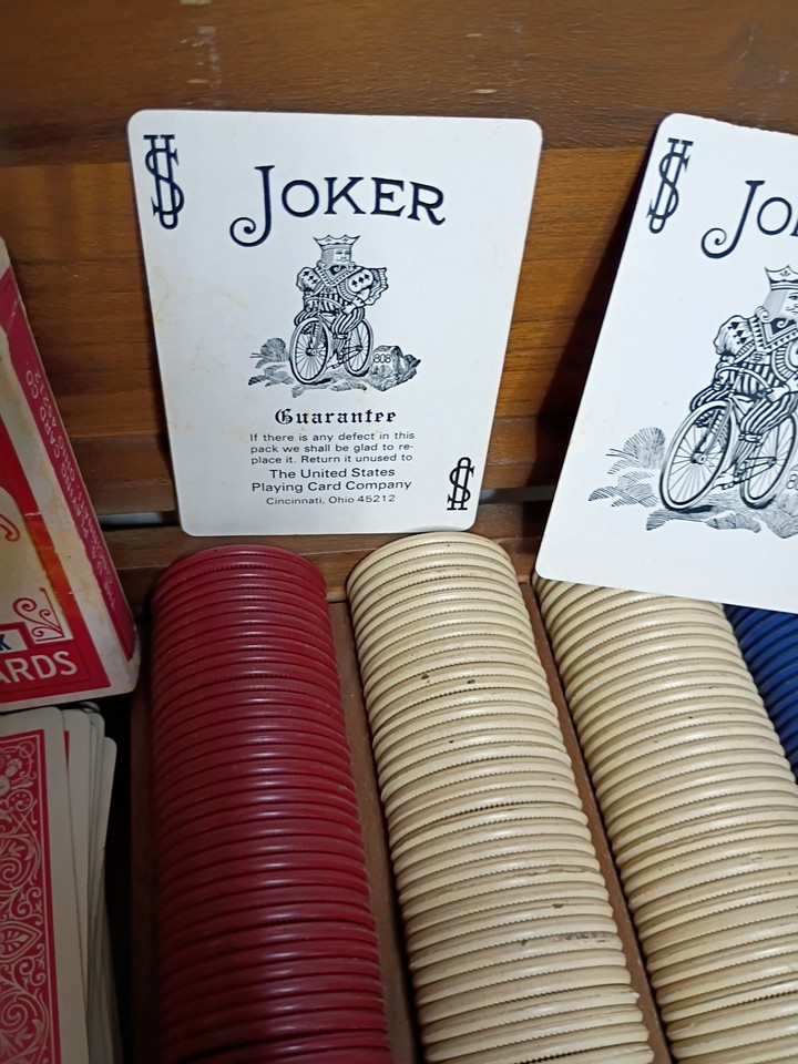 Vintage Solid Wood Poker Chip Set | eBay