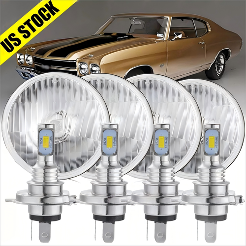 4PCS For Chevy Chevelle 1964-1970 5.75" 5-3/4 LED Headlights High-Low ...