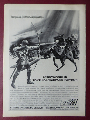 2/1968 PUB MARQUARDT TACTICAL WARFARE SYSTEMS BATTLE CRECY LONGBOW ARC ...