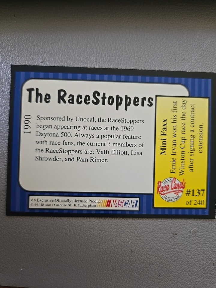 1991 Maxx #137 The Racestoppers trading card Excellent Mini Faxx | eBay