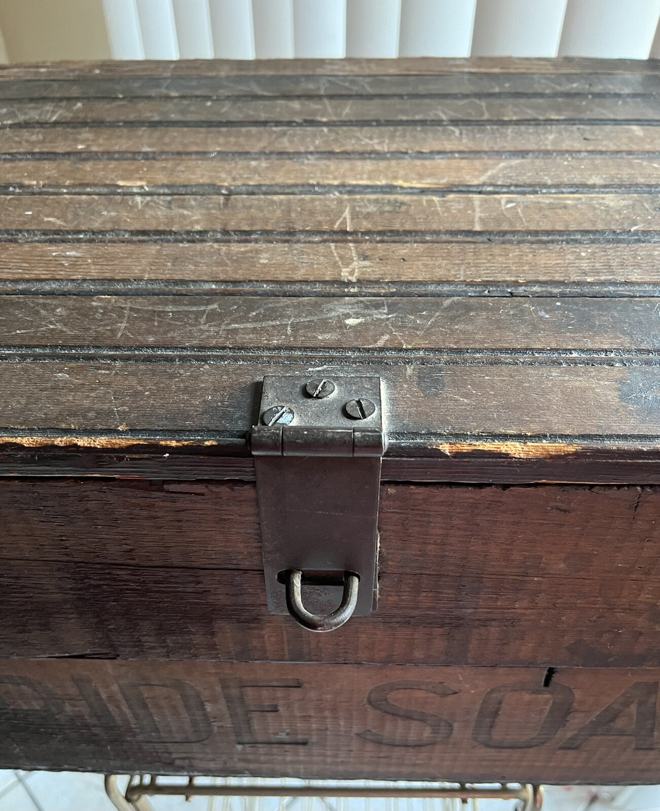 Antique Swift Soap Wood Crate Box Iron Hardware Industrial Chicago ...