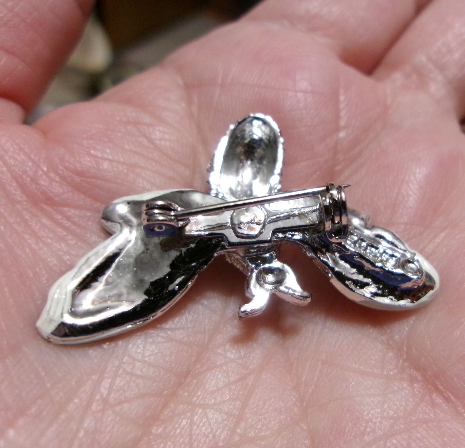 Vintage GERRY'S Silver Tone Pink Rhinestone Eyes & Enamel Body Bee or ...