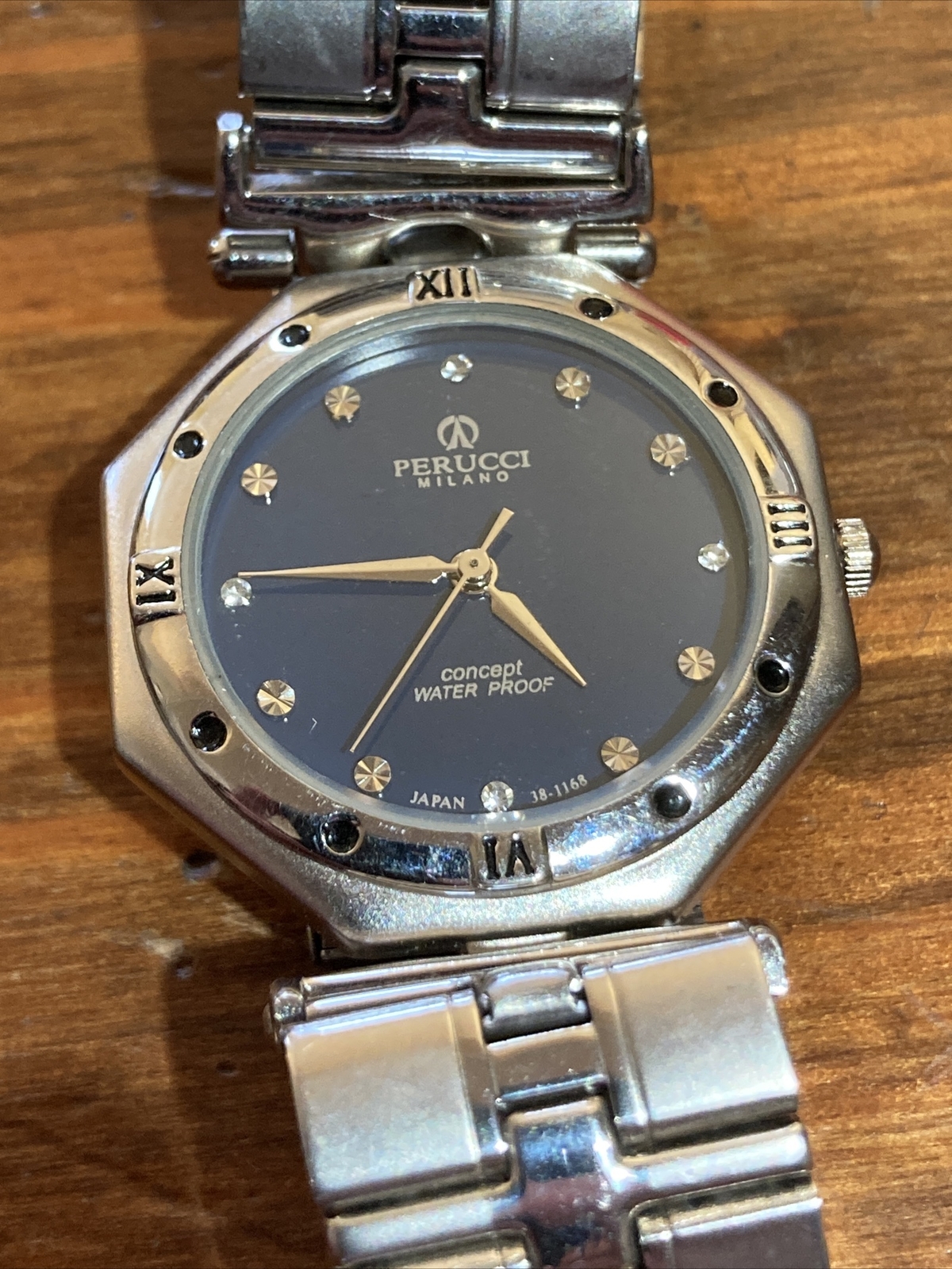 Vintage Perucci Womans Quartz Watch 38-1168 Silver Tone Works w new ...