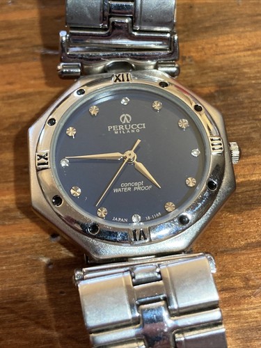 Vintage Perucci Womans Quartz Watch 38-1168 Silver Tone Works w new ...