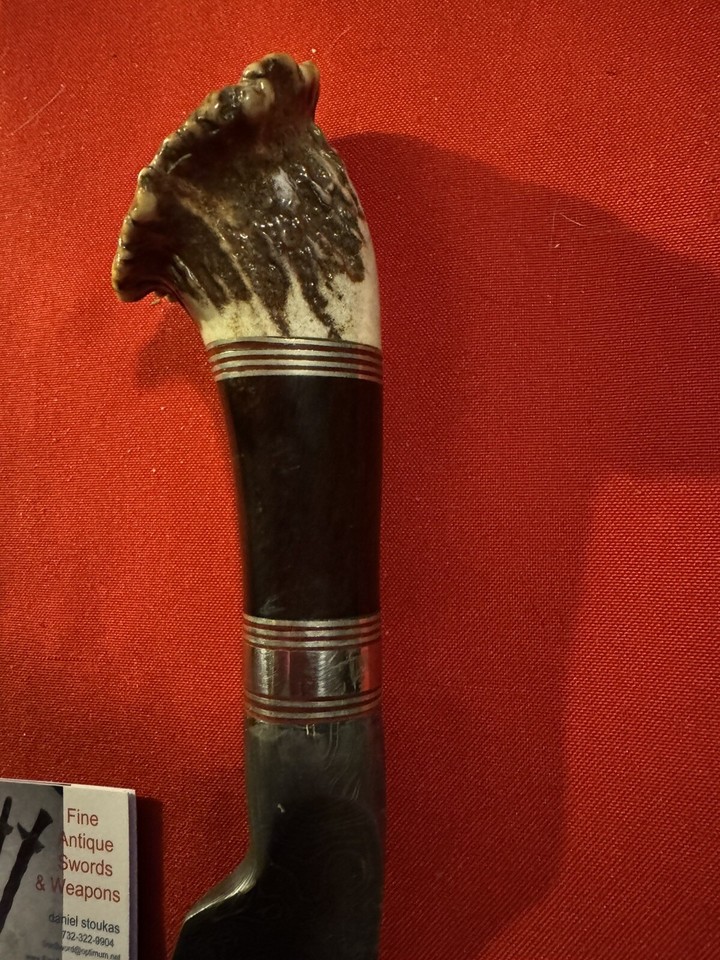 Fantastic Scagel type Stag Pommel Damascus Knife-Integral Ferrule ...