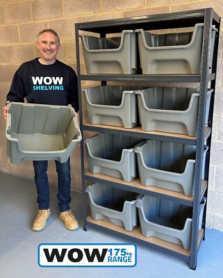 WOW Plastic pick bin kit Boltless Racking Shelving Storage Garage ...