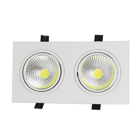High Power LED COB Recessed Ceiling Light Dual Head Grille Lamp ...