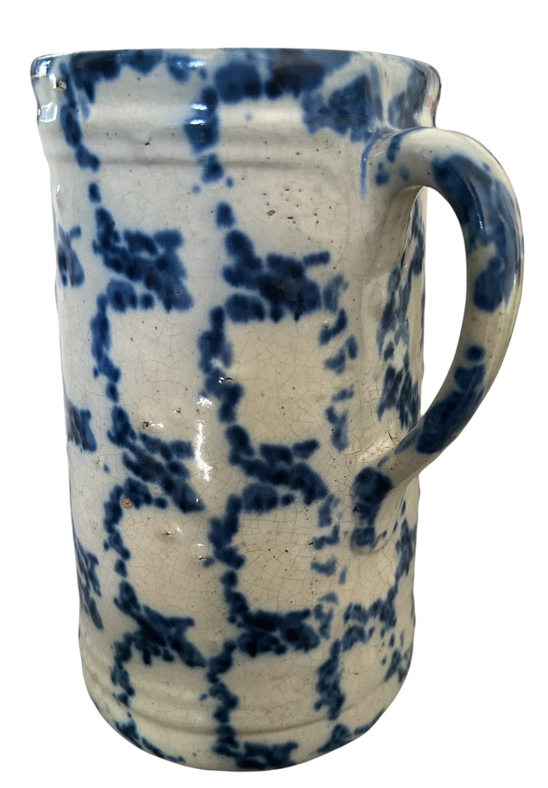 19th Century Antique Decorated Pattern Design Spongeware 9" Water ...