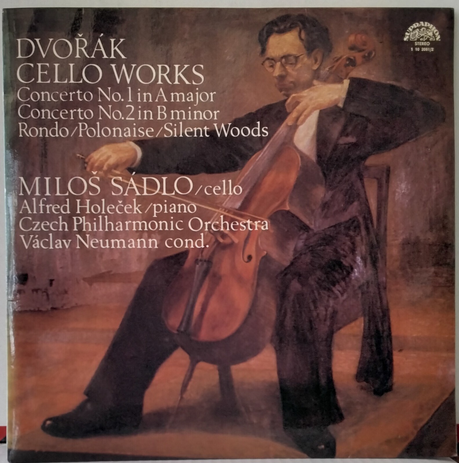 SUPRAPHON 1 10 2081/2 CZECH DVORAK Cello Works MILOS SADLO NEUMANN 1977 ...