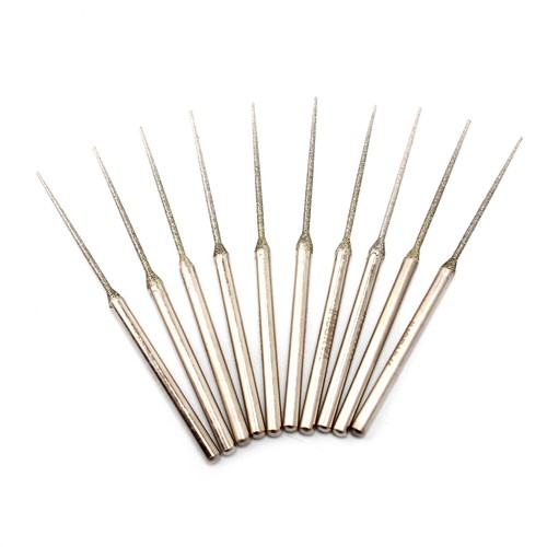 10Pcs Diamond Grinding Head Tapered Point Needle Bits Burrs lengthened ...