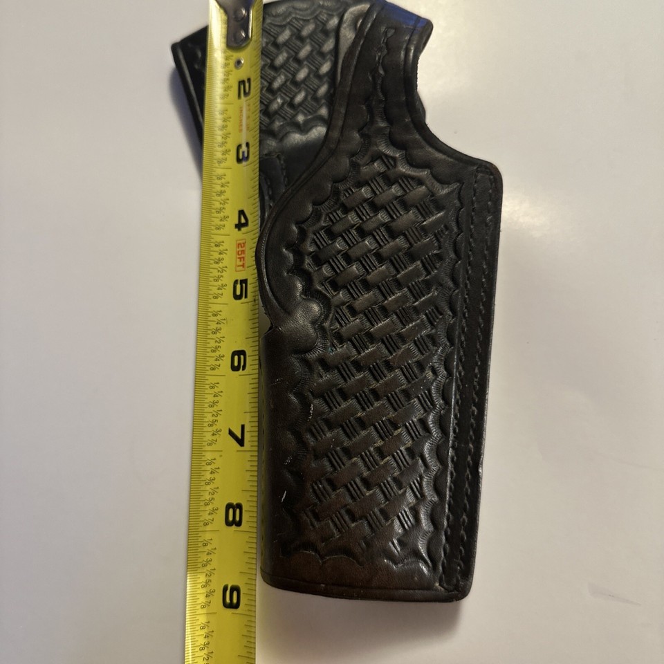 Vintage Tex Shoemaker Police Black Basketweave Leather #16 Border ...