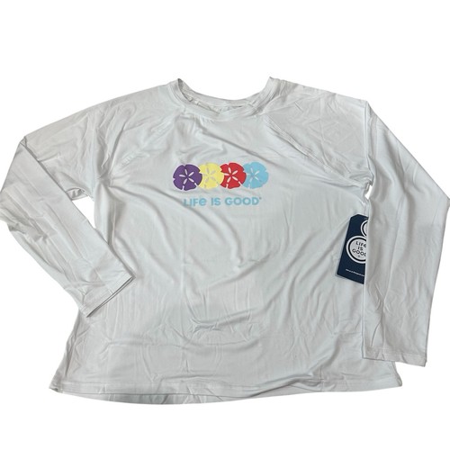 Life is Good Womens X Large Long Sleeve Sun Shirt UPF 50+ Sand Dollar ...