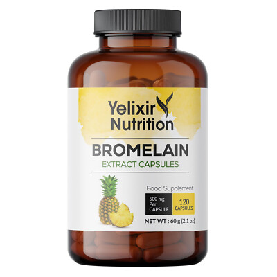 Bromelain Capsules 120 nos (2400 GDU/g),High Strength Digestive Enzyme ...