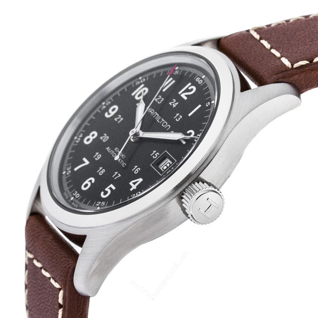 HAMILTON Khaki Field 38MM Automatic BRN Leather Men's Watch H70455533 ...