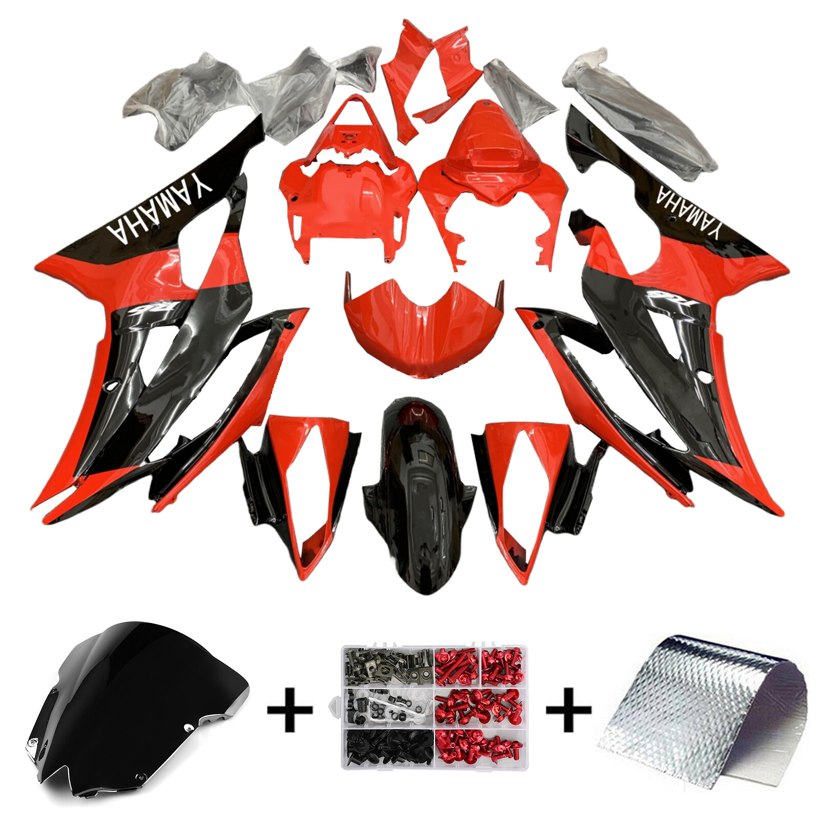 Injection Fairing Kit Bodywork Plastic ABS fit For Yamaha YZF 600 R6 08 ...